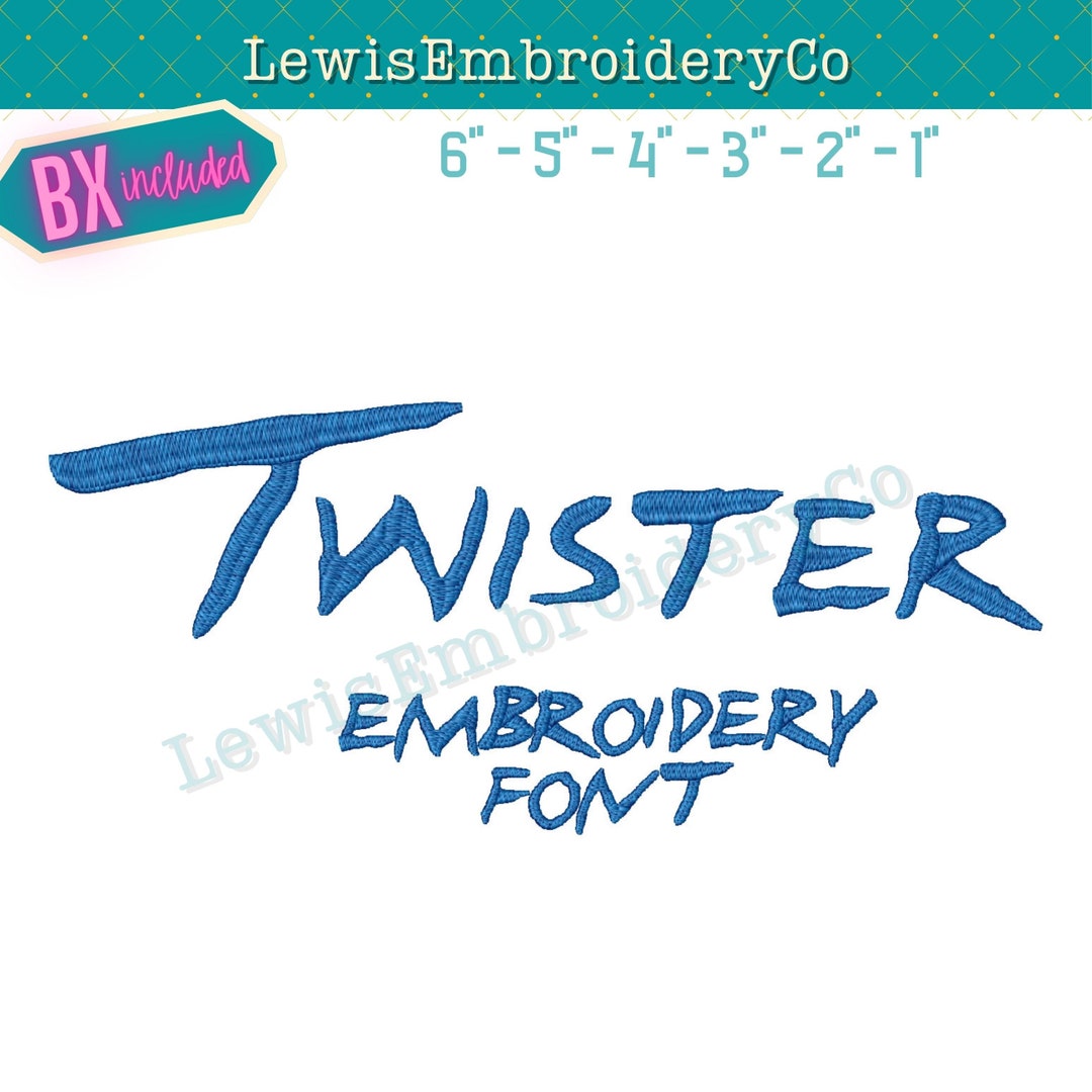 Twister Embroidery Font - Twister Embroidery - Tornado Alphabet Letters ...