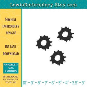 Bullet Holes Embroidery Design - Shotgun Holes Embroidery Design ...