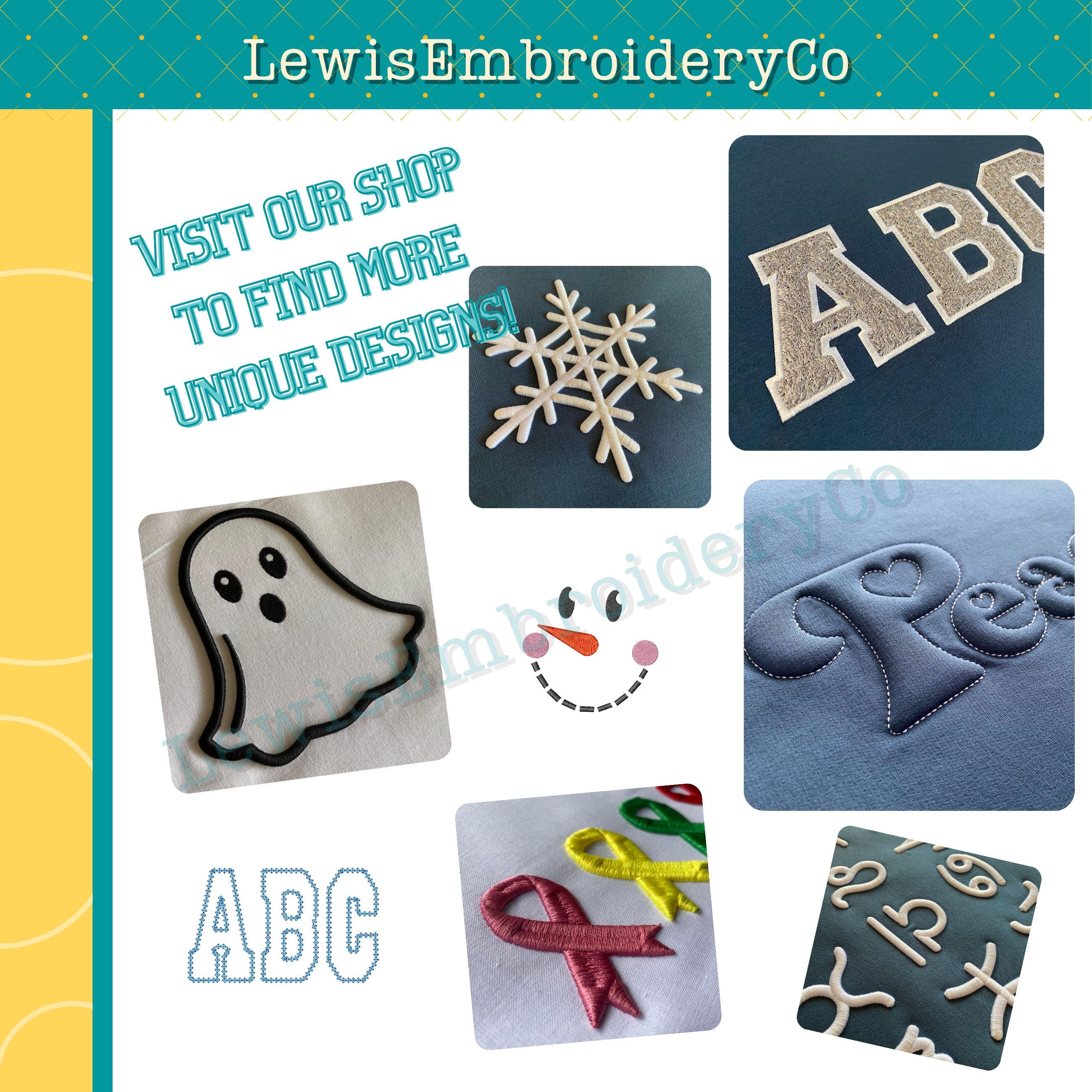 Embossed 3D Puff Embroidery Font - Puff Foam Embroidery Font - Puffy ...