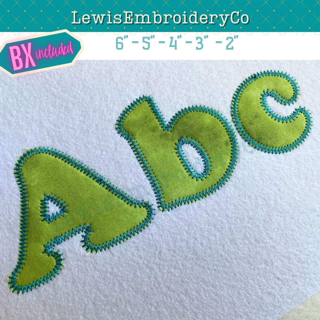 Zig Zag Applique, Cooper, Machine Embroidery Font - With BX - (PDF ...