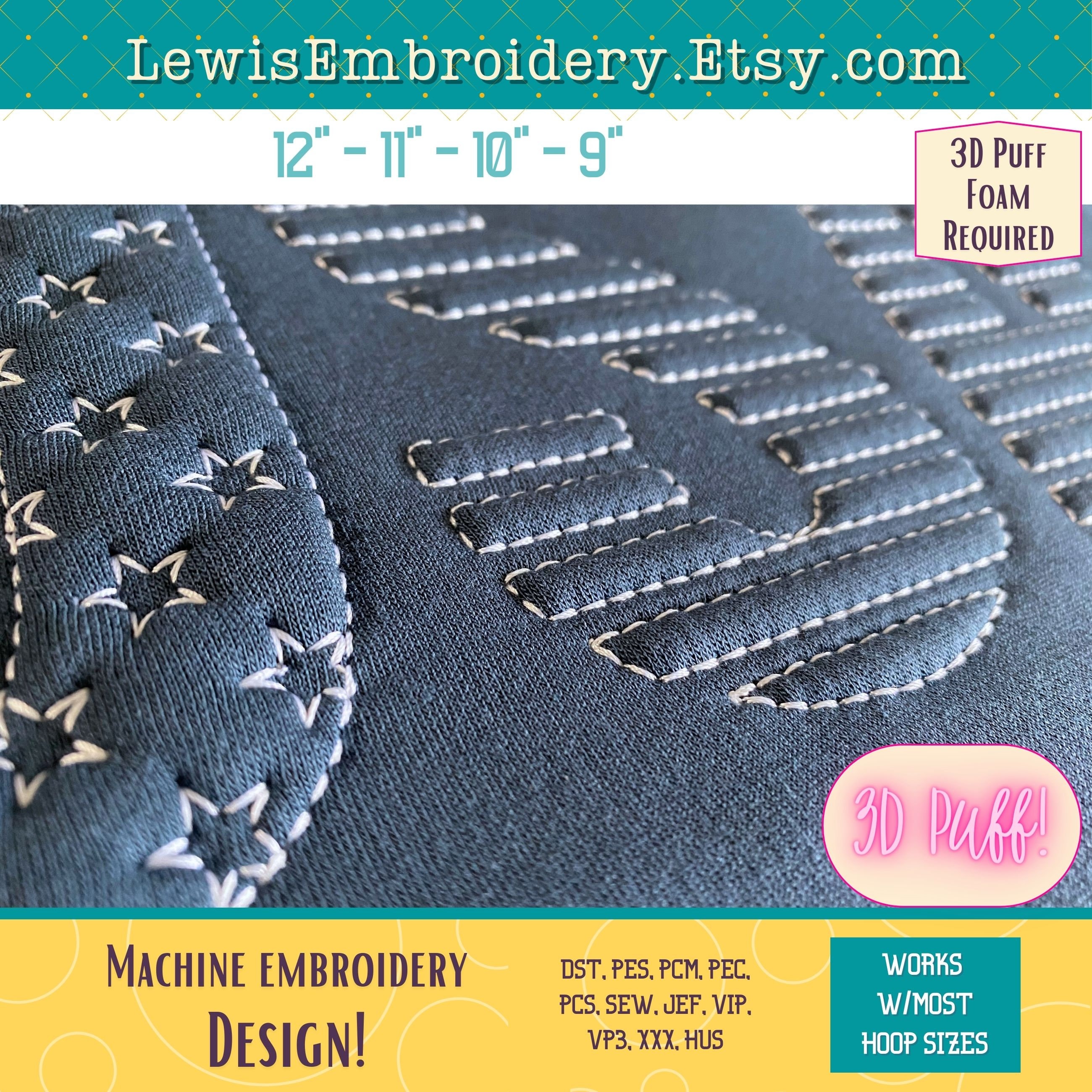 USA Embossed 3D Puff Design - Embossed Flag - Puff Foam Embroidery ...