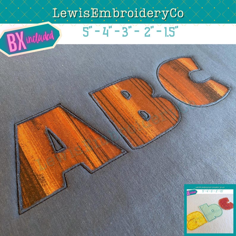 Reverse Applique Embroidery Font - Bold Block Applique Font - Raw Edge ...