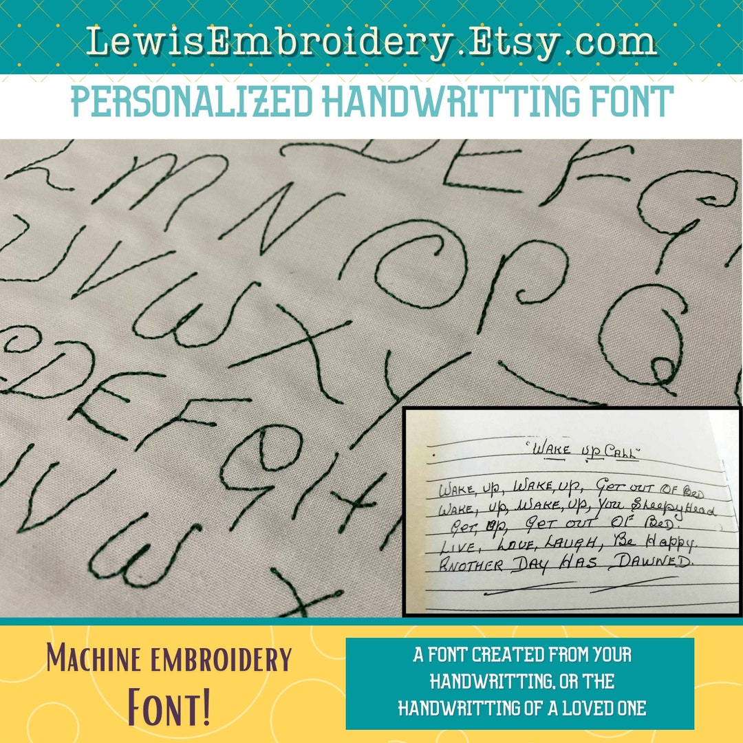 Custom Handwritting Font - Memory Bear Digitizing - Personalized Memory ...
