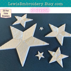 3D Puff Star, Machine Embroidery Design - (PDF Tutorial Included) - Etsy