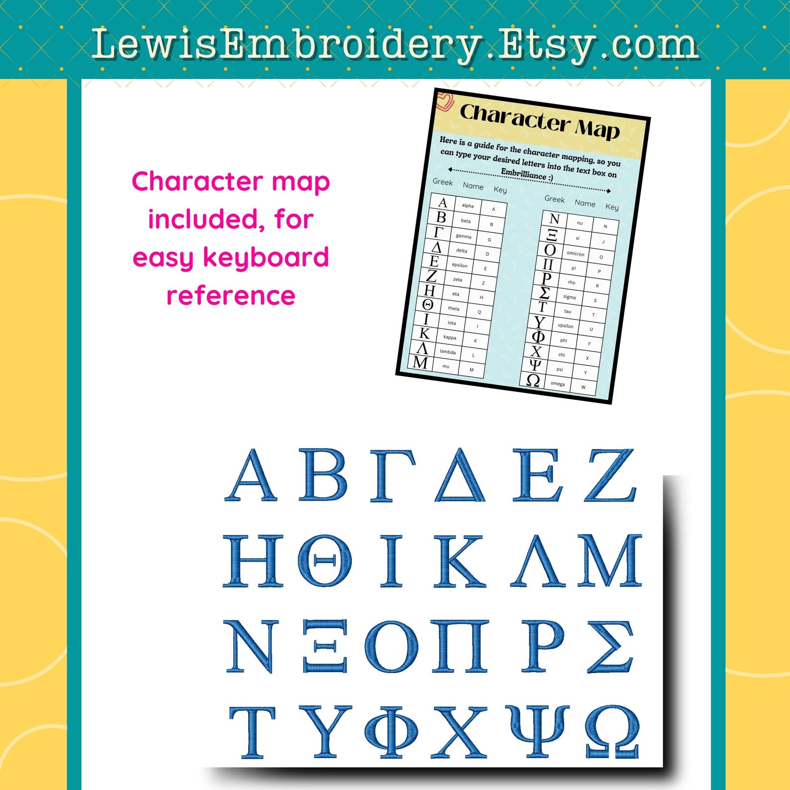 Greek Alphabet Embroidery Font - Sorority Embroidery - Fraternity ...