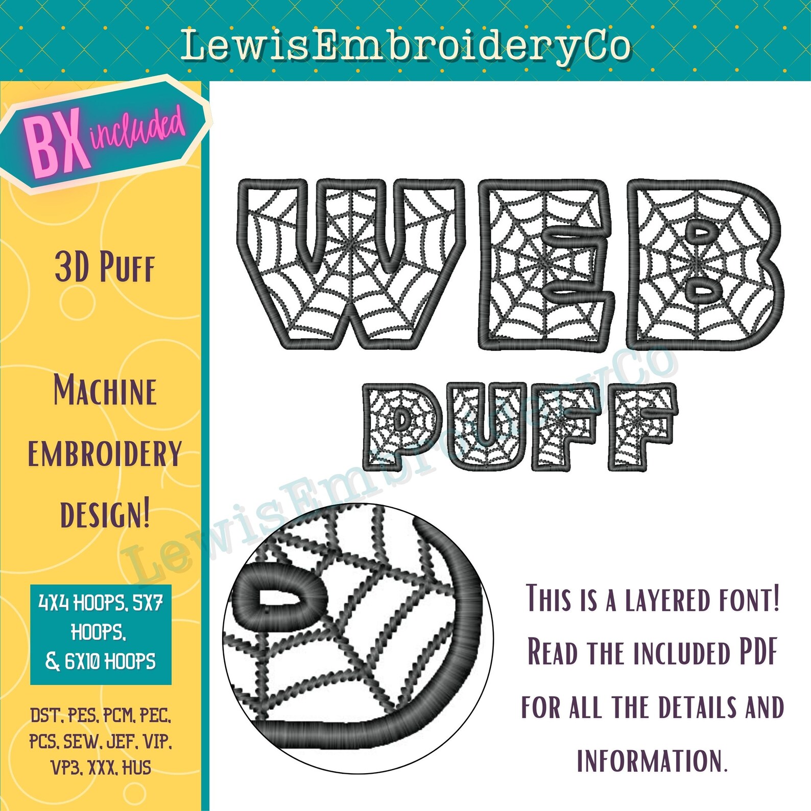 3D Puff Embroidery Outline Font - Web Embroidery Font - Puffy Foam ...