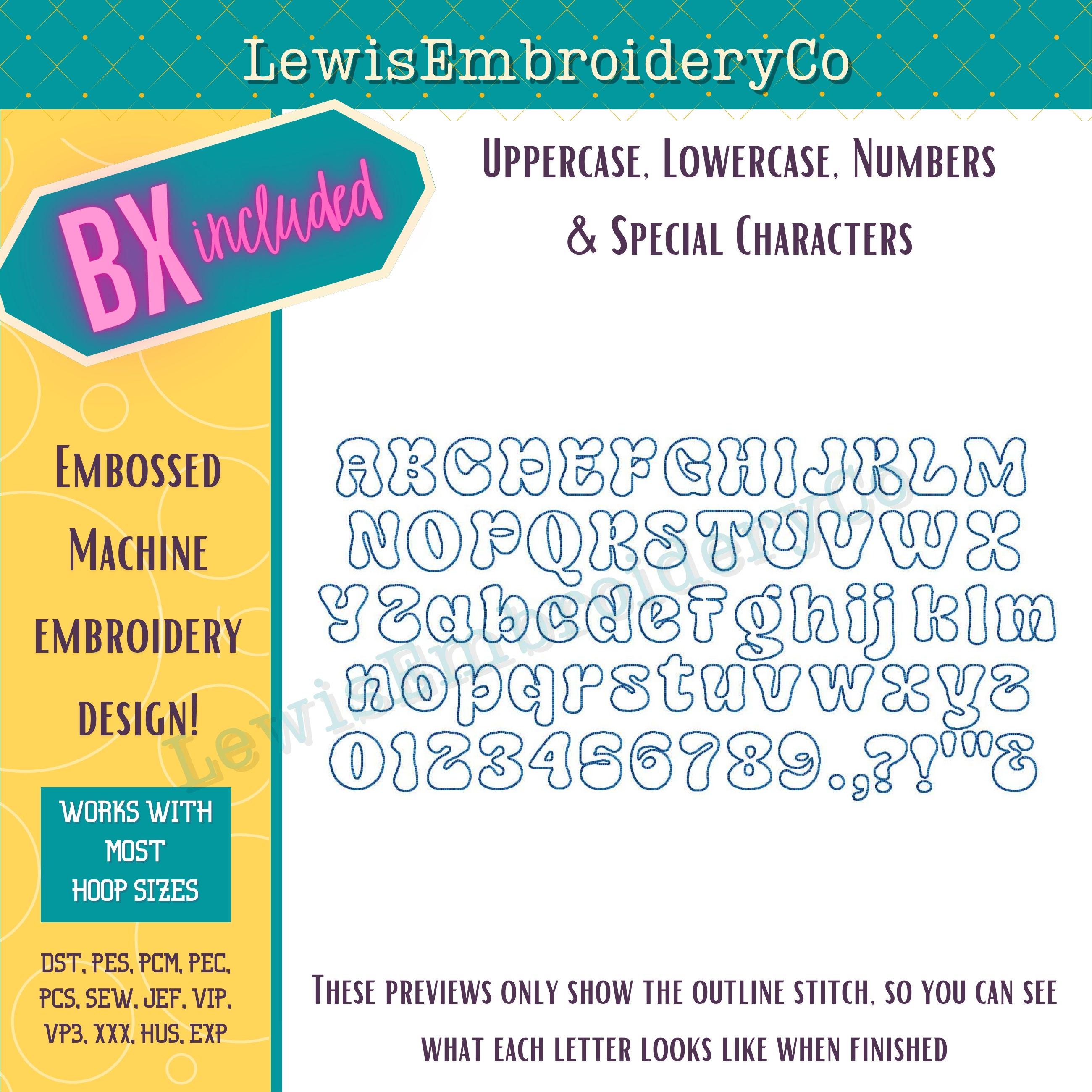 Embossed 3D Puff, Groovy, Machine Embroidery Font - With BX - (PDF ...