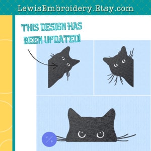 Peeking Cat Face, Machine Embroidery Design – 3 Design Bundle (instant ...