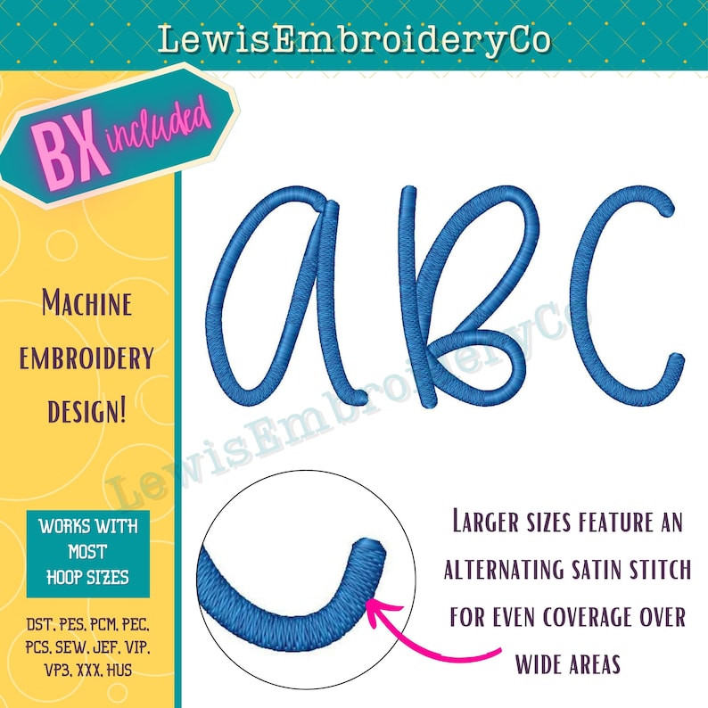 Handwritten Script, Machine Embroidery Font - With BX - (PDF Tutorial ...