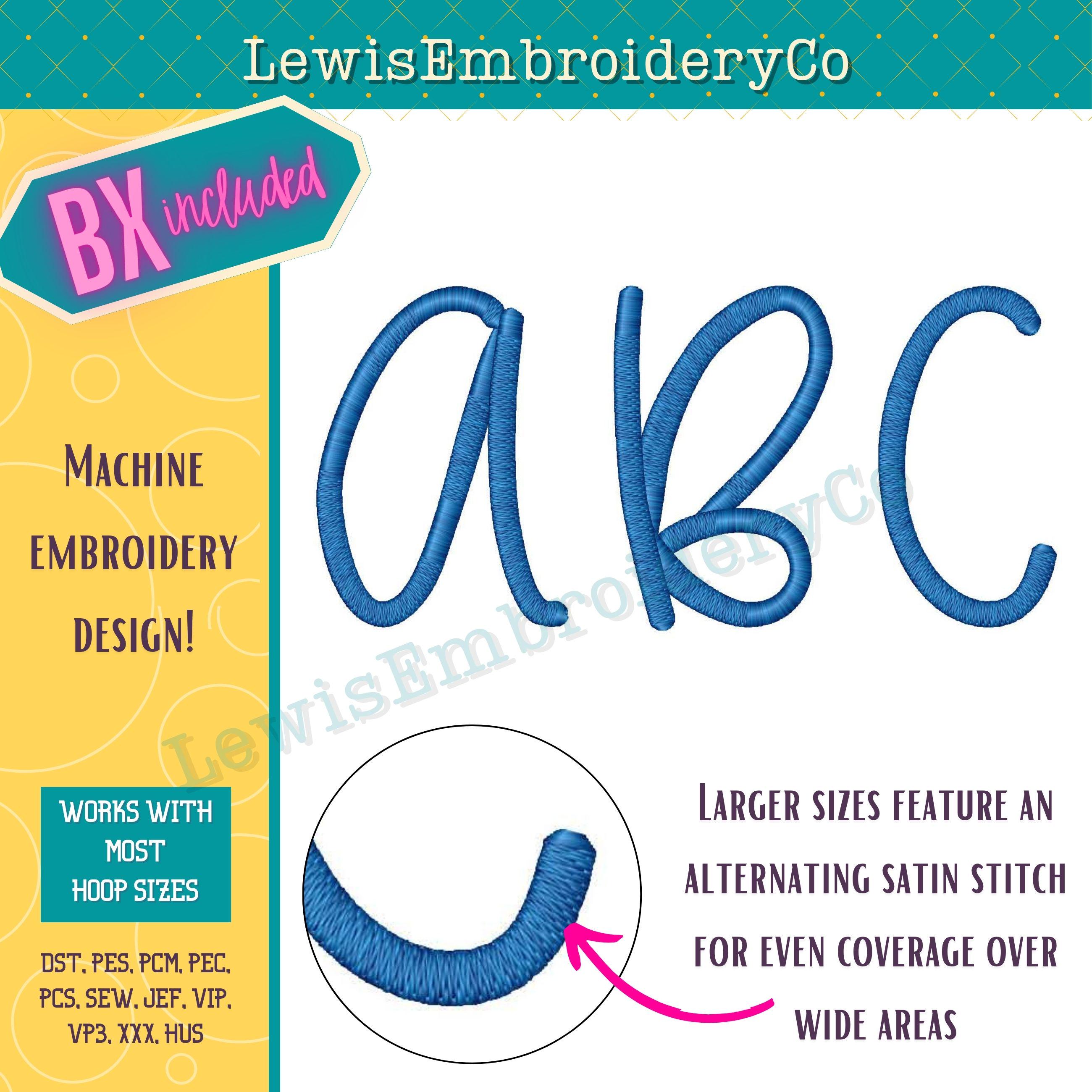 Handwritten Script, Machine Embroidery Font - With BX - (PDF Tutorial ...