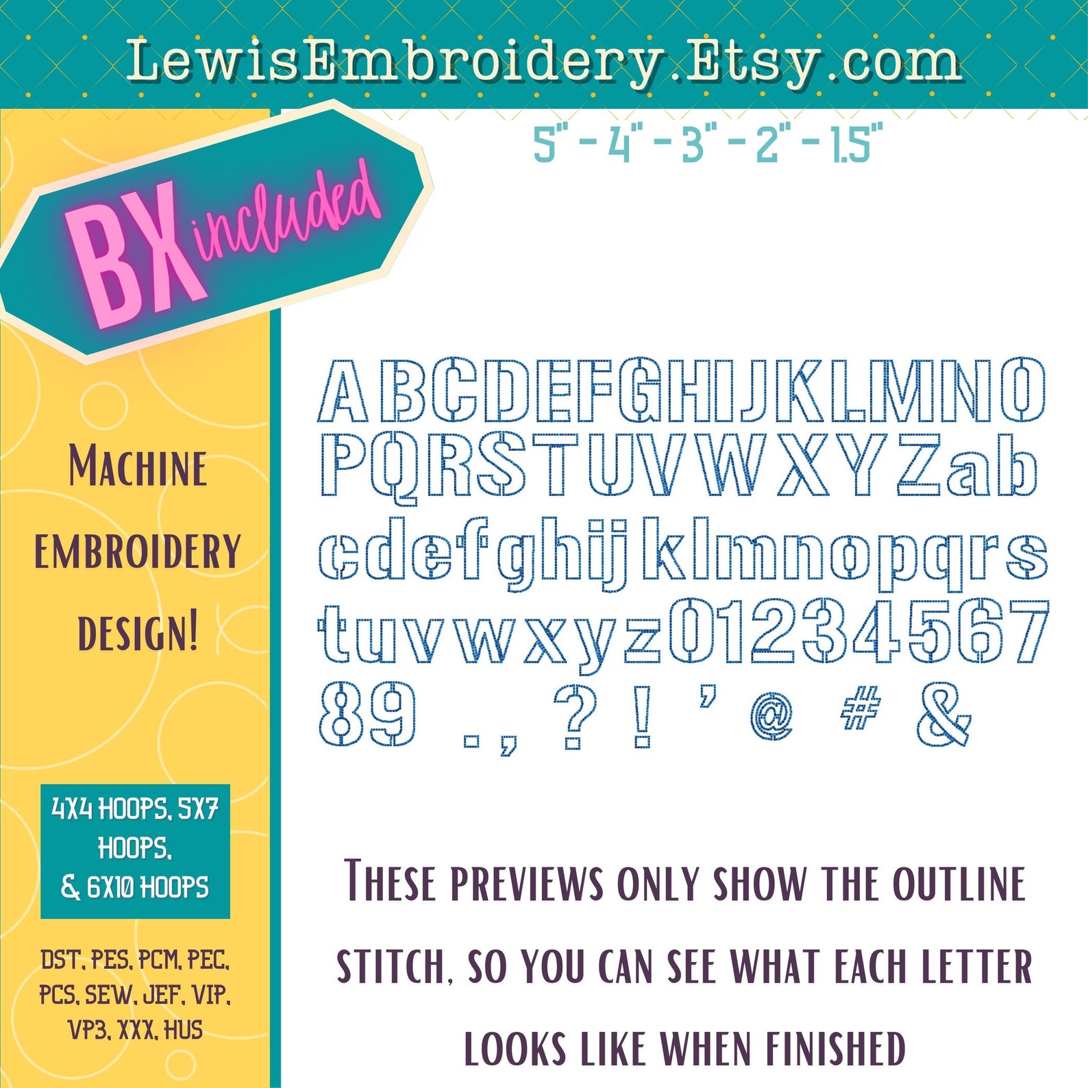Embossed 3D Puff, Stencil, Machine Embroidery Font - With BX - (PDF ...