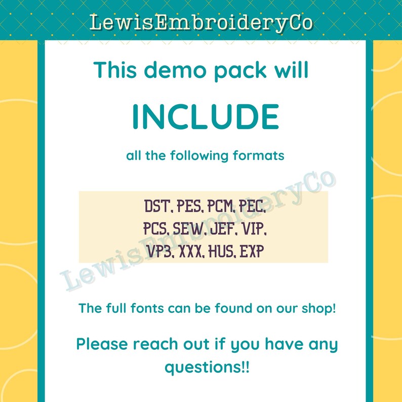 FONT SAMPLE - Embossed 3D Puff Embroidery Font Demo Pack- Try Our Fonts ...