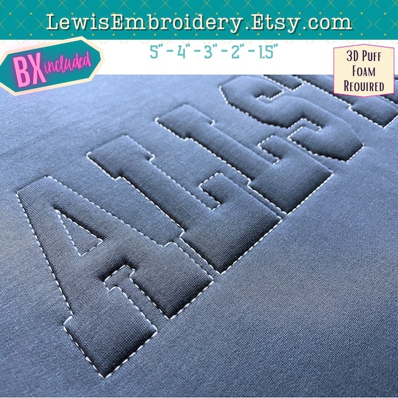 Embossed Embroidery Font Embossed Frame Machine Embroidery Monogram