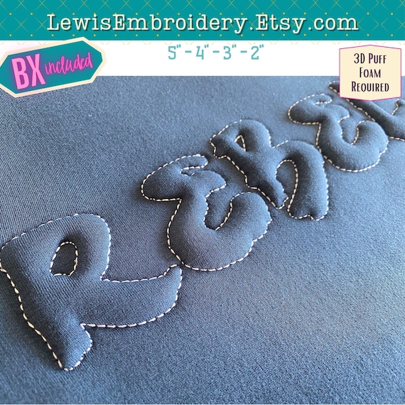 Embossed Embroidery Font Embossed Frame Machine Embroidery Monogram