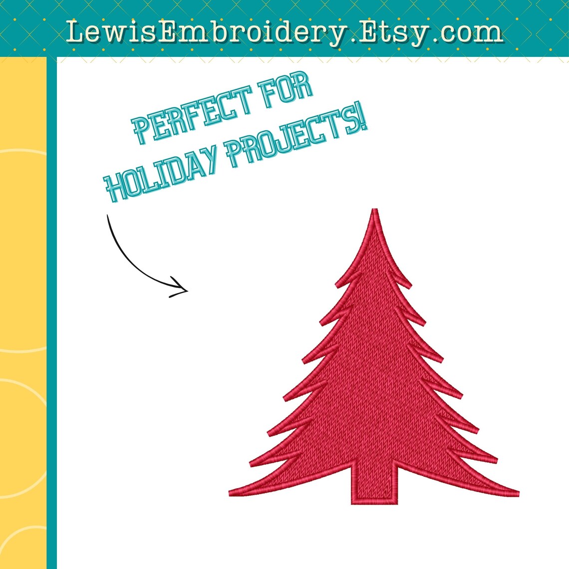 Christmas Tree Embroidery Design - Tree Embroidery Pattern - Christmas ...