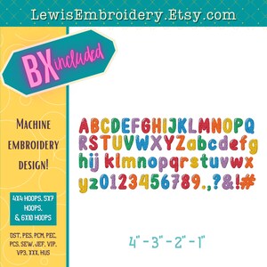 Rainbow Baby Embroidery Font - Kids Birthday Font - Kids Birthday ...