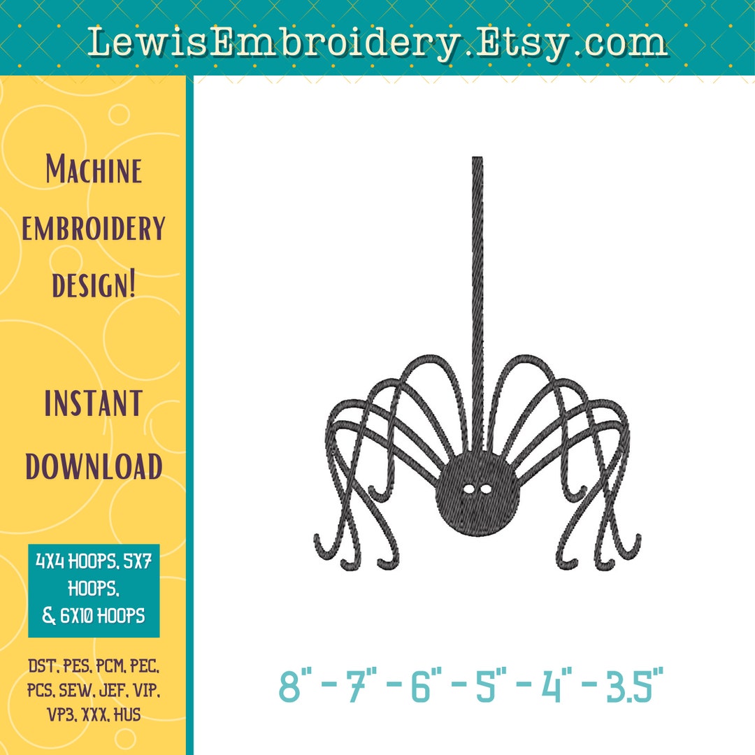 Long Leg Spider Embroidery Design - Cute Spider Embroidery - Daddy Long ...