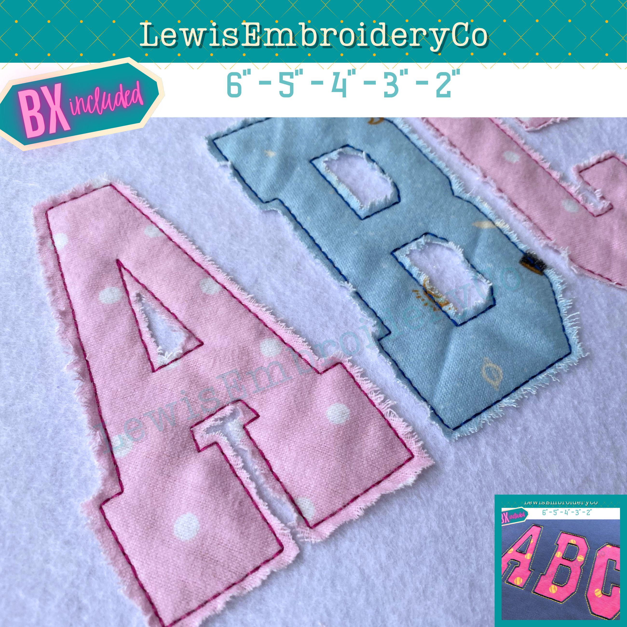 Raggy Edge Applique, Varsity, Machine Embroidery Font - With BX - (PDF ...