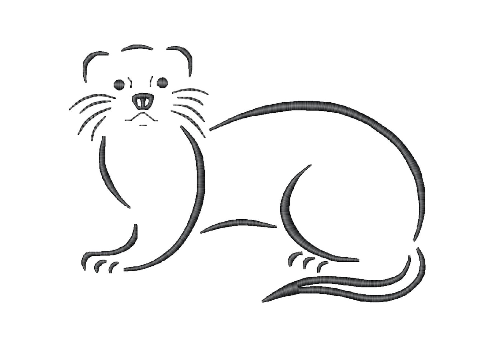 Ferret Outline Embroidery Design Digital Download Machine - Etsy