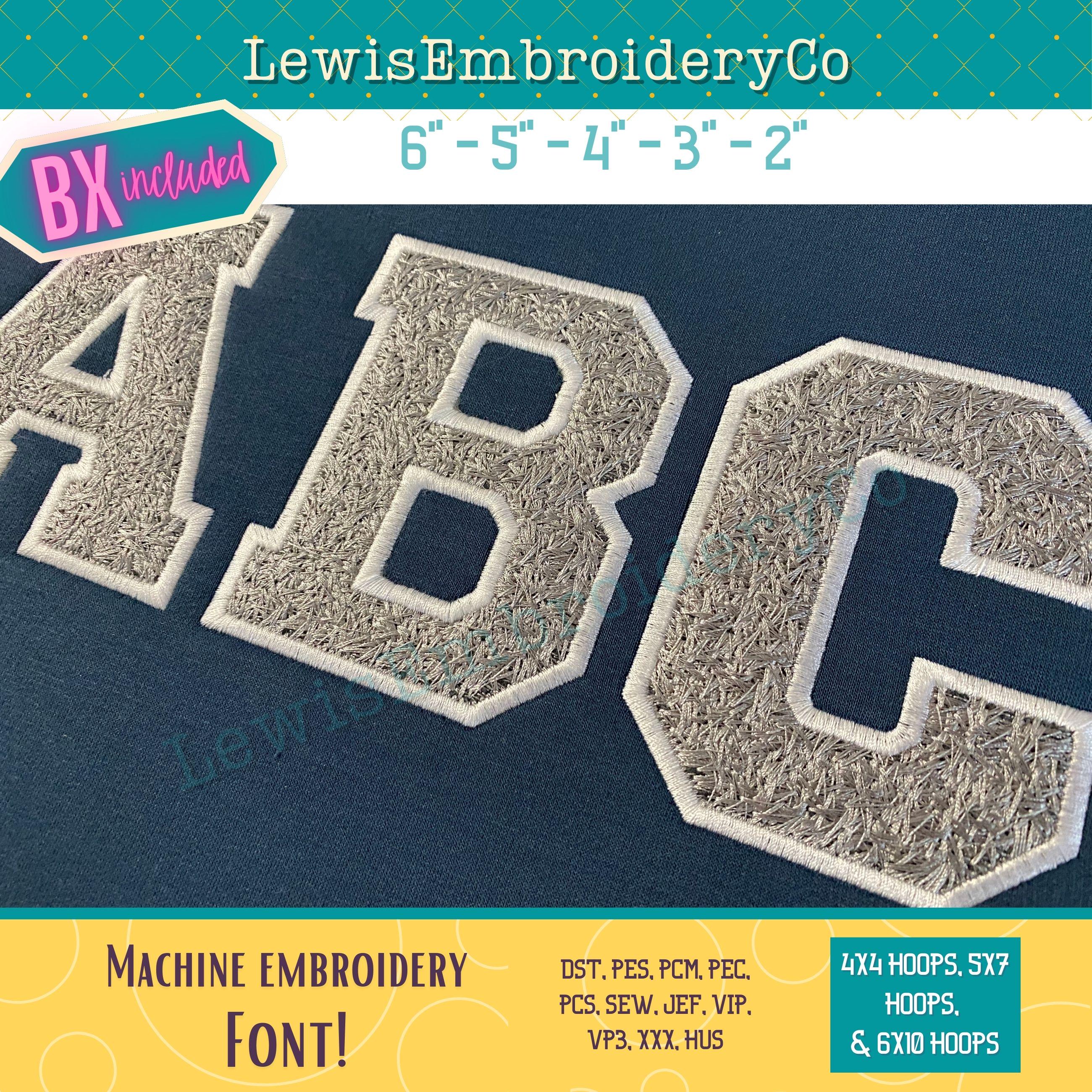 Faux Chenille Fill, Varsity, Machine Embroidery Font - With BX - (PDF ...