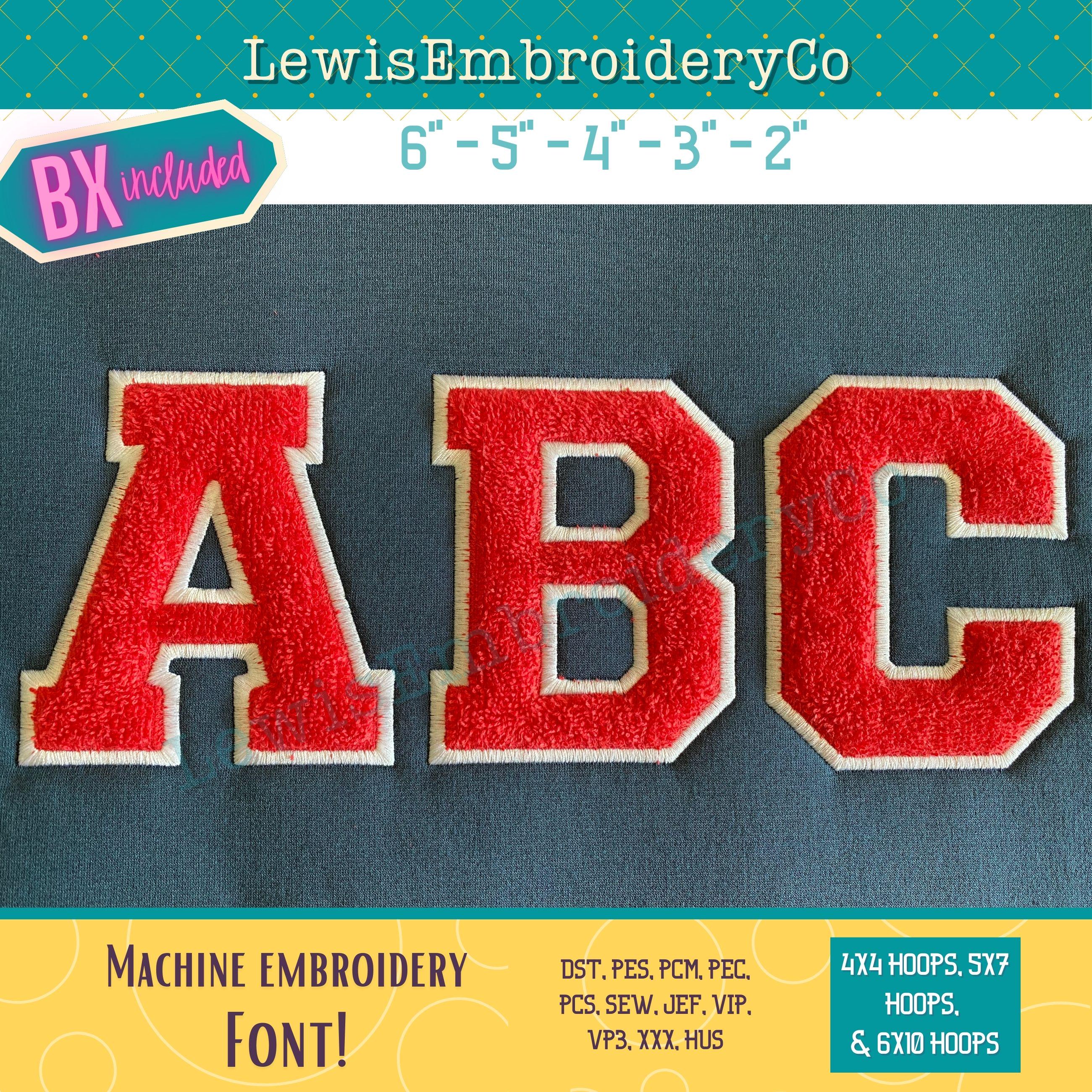 Chenille Applique Varsity Embroidery Font - Faux Chenille Patch ...