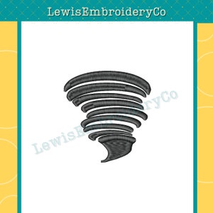 3D Puff Tornado Embroidery Design - Twister Embroidery - Funnel Cloud ...