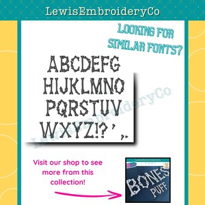 Halloween Embroidery Font - Bones Embroidery Design - Skeleton ...