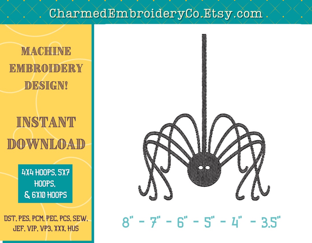 Long Leg Spider Embroidery Design Cute Spider Embroidery - Etsy