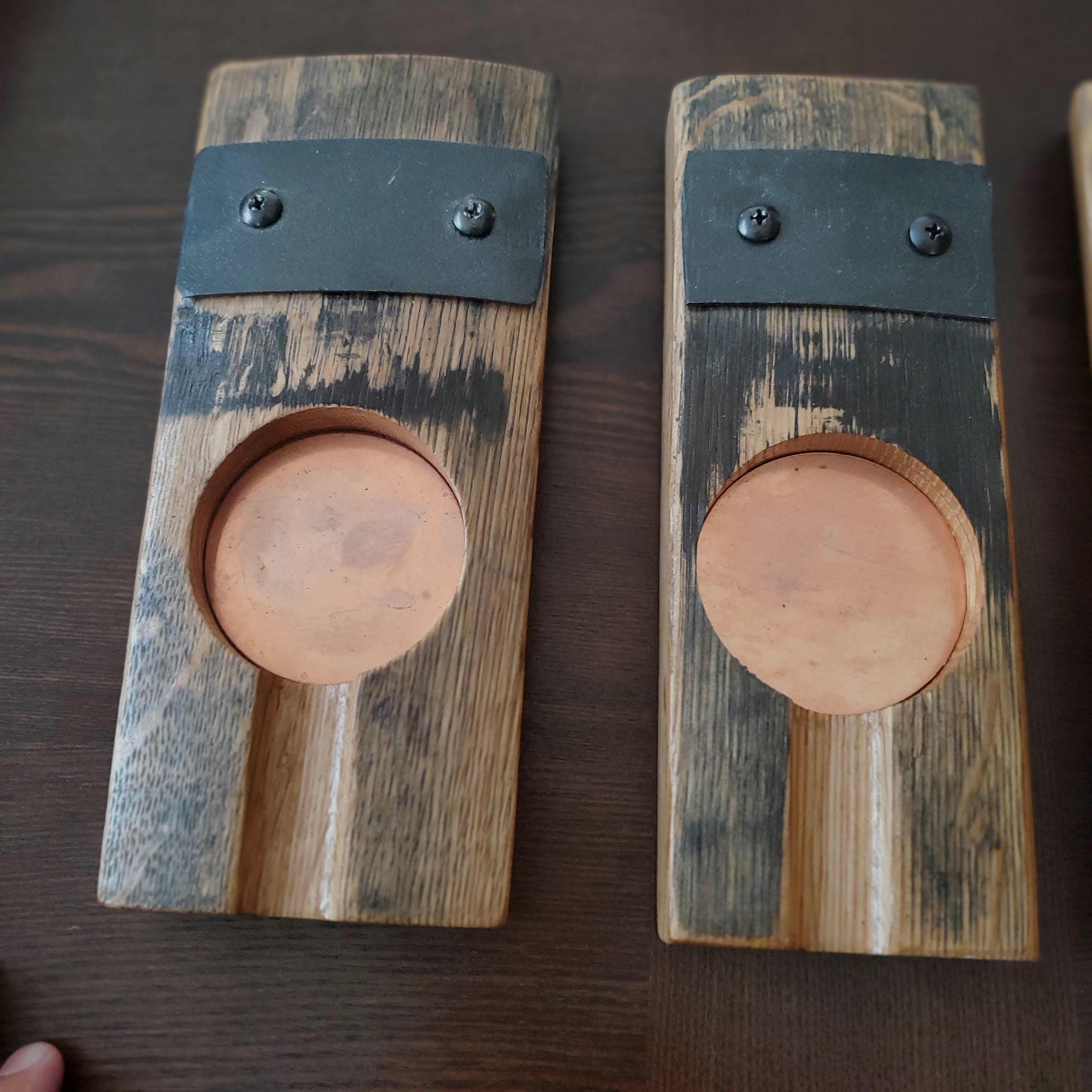 Whiskey Barrel Stave Cigar Ashtray With Copper Inlay & Metal Hoop ...