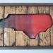 Handcrafted North Carolina State Wall Art With Red and Black Design ...