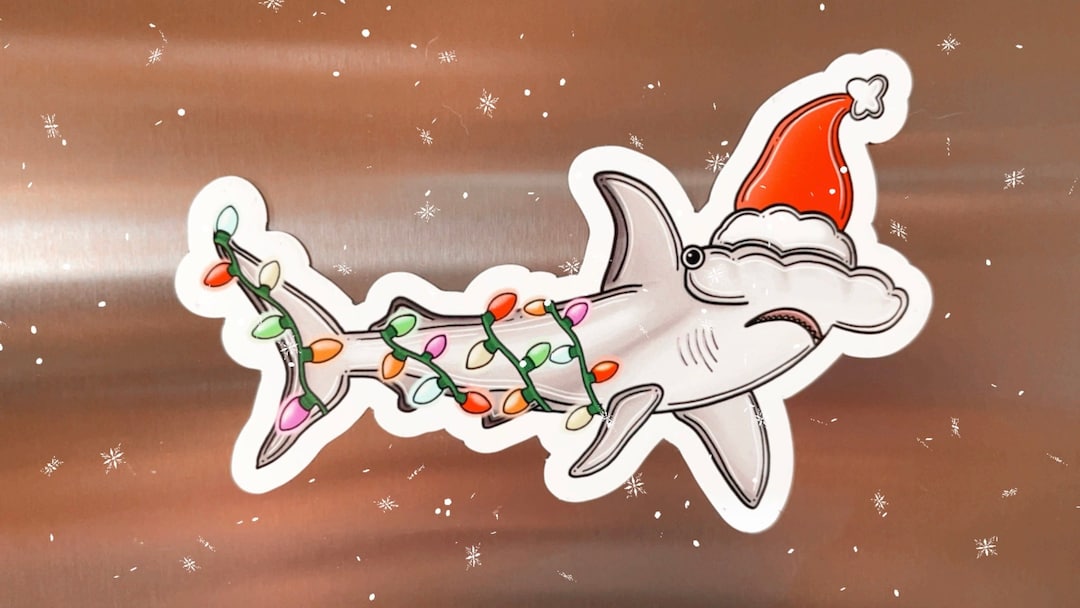 Christmas Hammerhead Shark Magnet, Santa Jaws, Shark Magnets ...