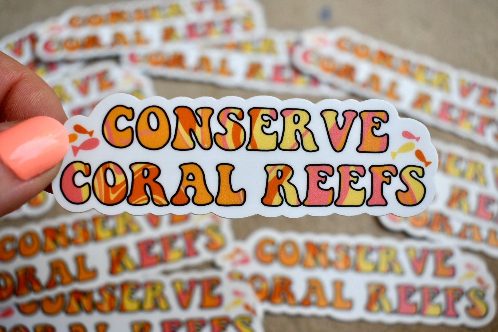 Conserve Coral Reefs Sticker Ocean and Coral Conservation - Etsy