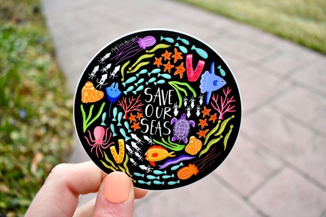 Save Our Seas Sticker, Ocean and Coral Conservation Sticker 3x3 In. - Etsy
