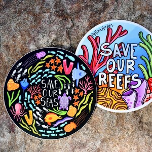 Save Our Seas Sticker, Ocean and Coral Conservation Sticker 3x3 In. - Etsy