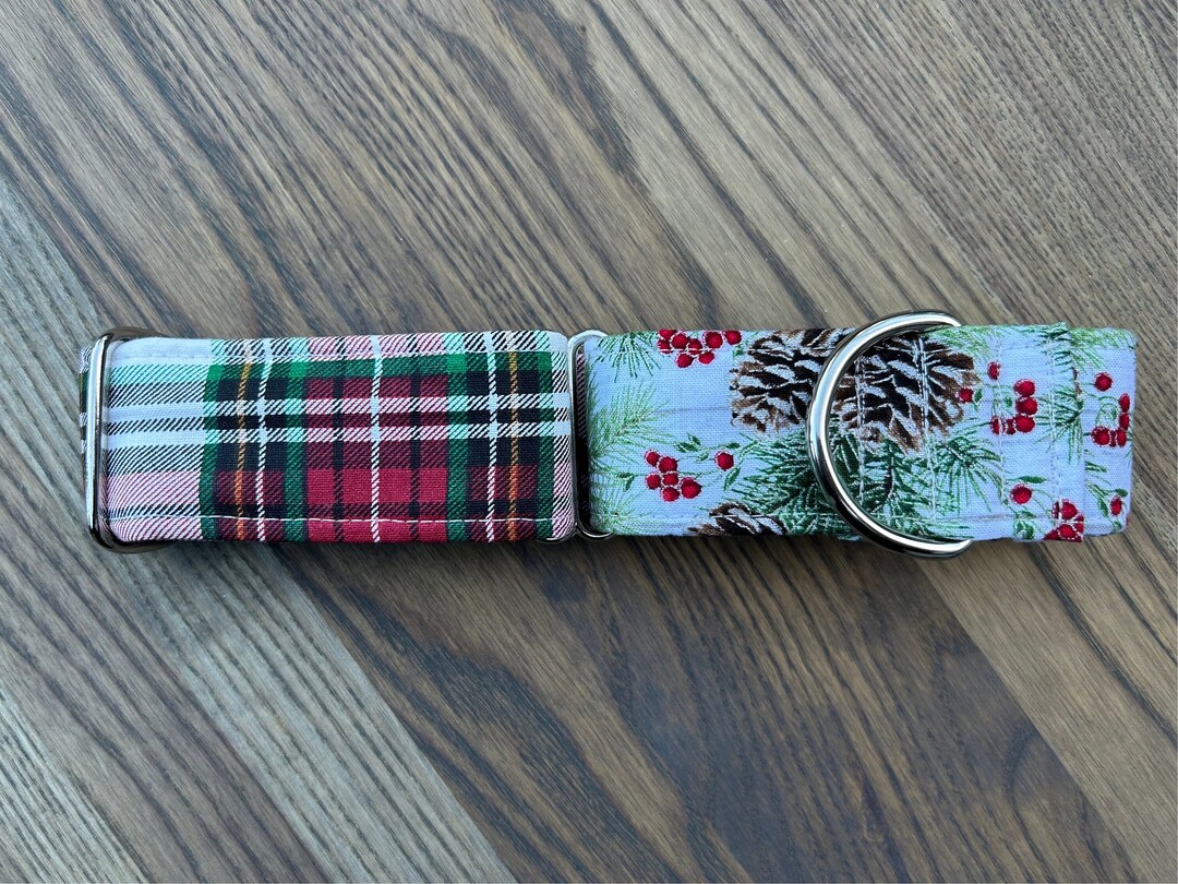 Quick Ship! 1.5 Inch Martingale Collar CHRISTMAS WHITE PLAID - Etsy