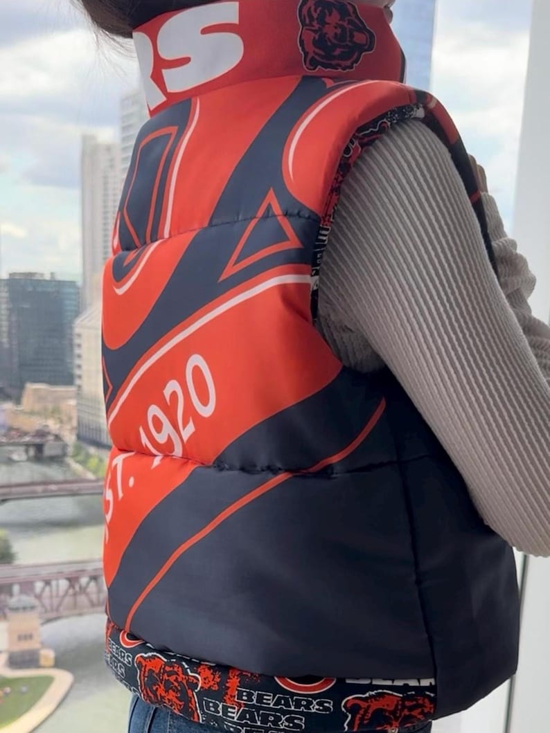 CUSTOM MADE! Choose Your Team/city - Upcycled Puffer Vest Made From a ...