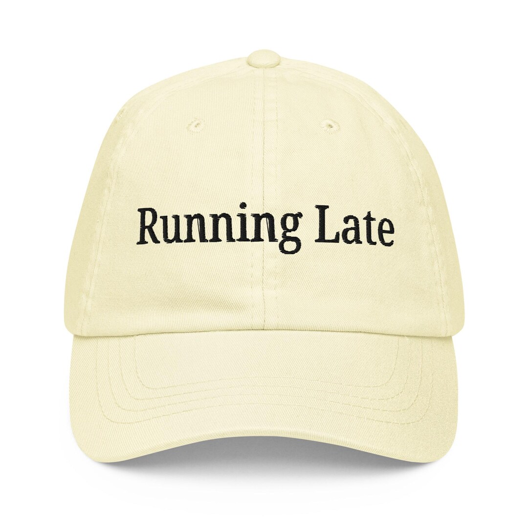 Running Late Light Yellow Pastel Baseball Hat - Trendy Chic Spring ...