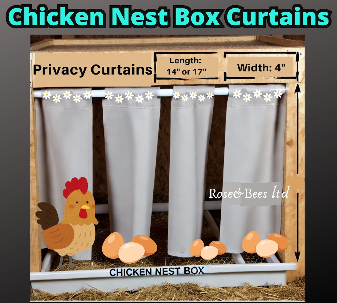 Chicken Nest Box Curtains Hen Privacy Curtains Nesting Box Cover ...