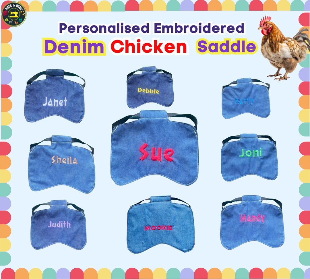 Chicken Saddle | Hen Aprons | Egg Layers | Embroided | Custom Name ...