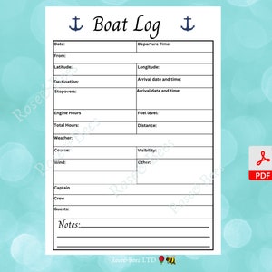 Boating Logbook | Boat Log Book | Boat Gift| Boat Log| Captain's Log ...