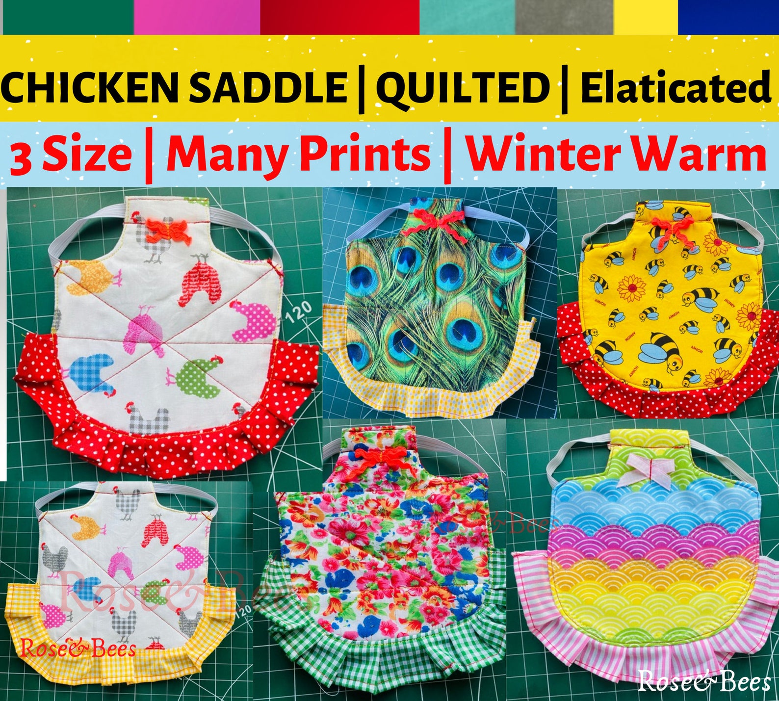 Quilted Ruffled Hen Apron CHICKEN SADDLE Poultry Apron - Etsy