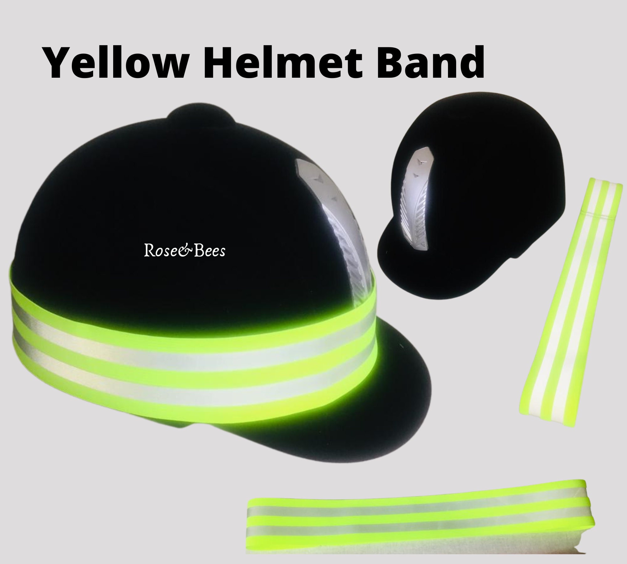 Elastic Hi Viz Reflective Hat Band Horse Riding Helmet - Etsy