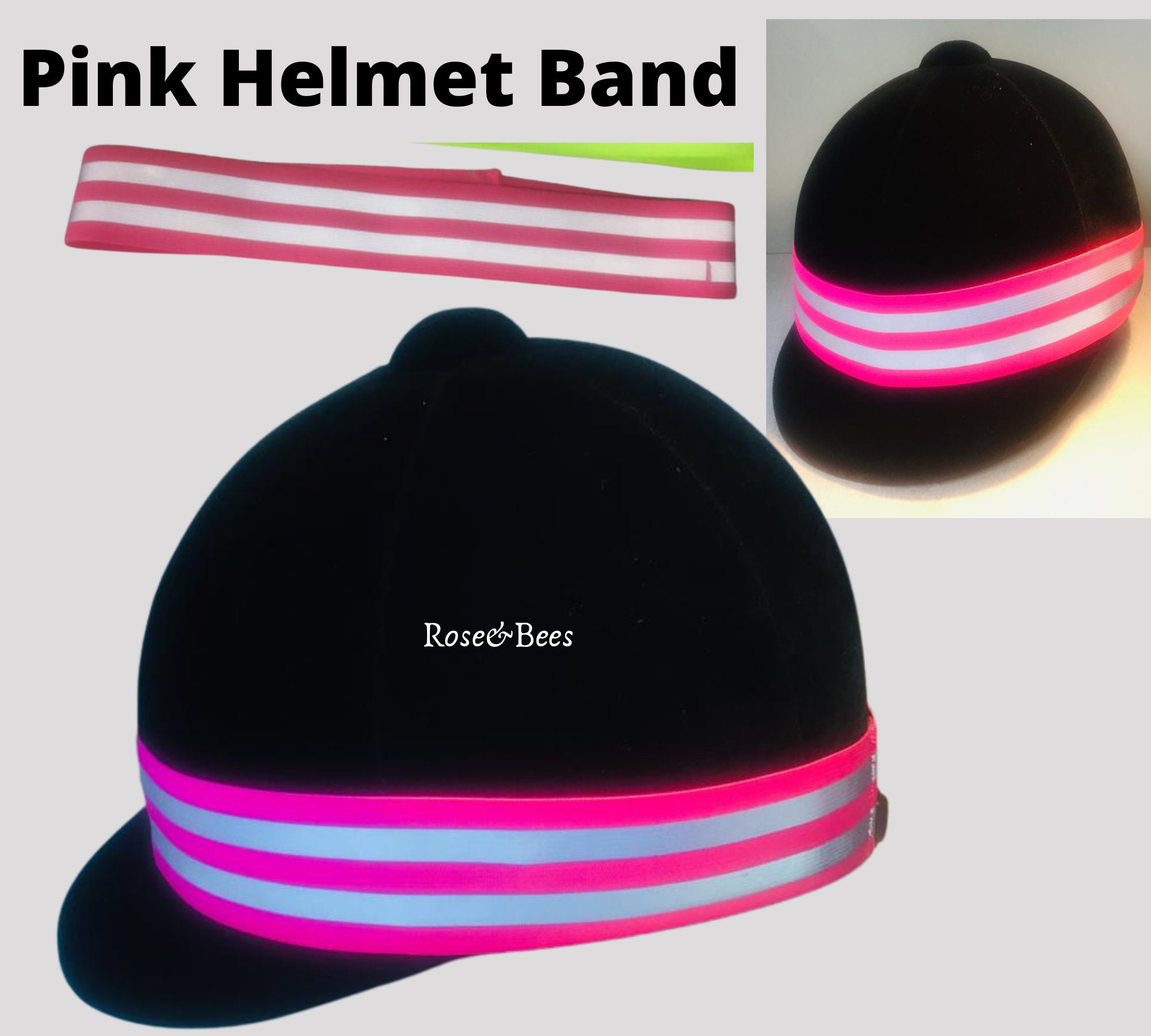 Elastic Hi Viz Reflective Hat Band Horse Riding Helmet - Etsy