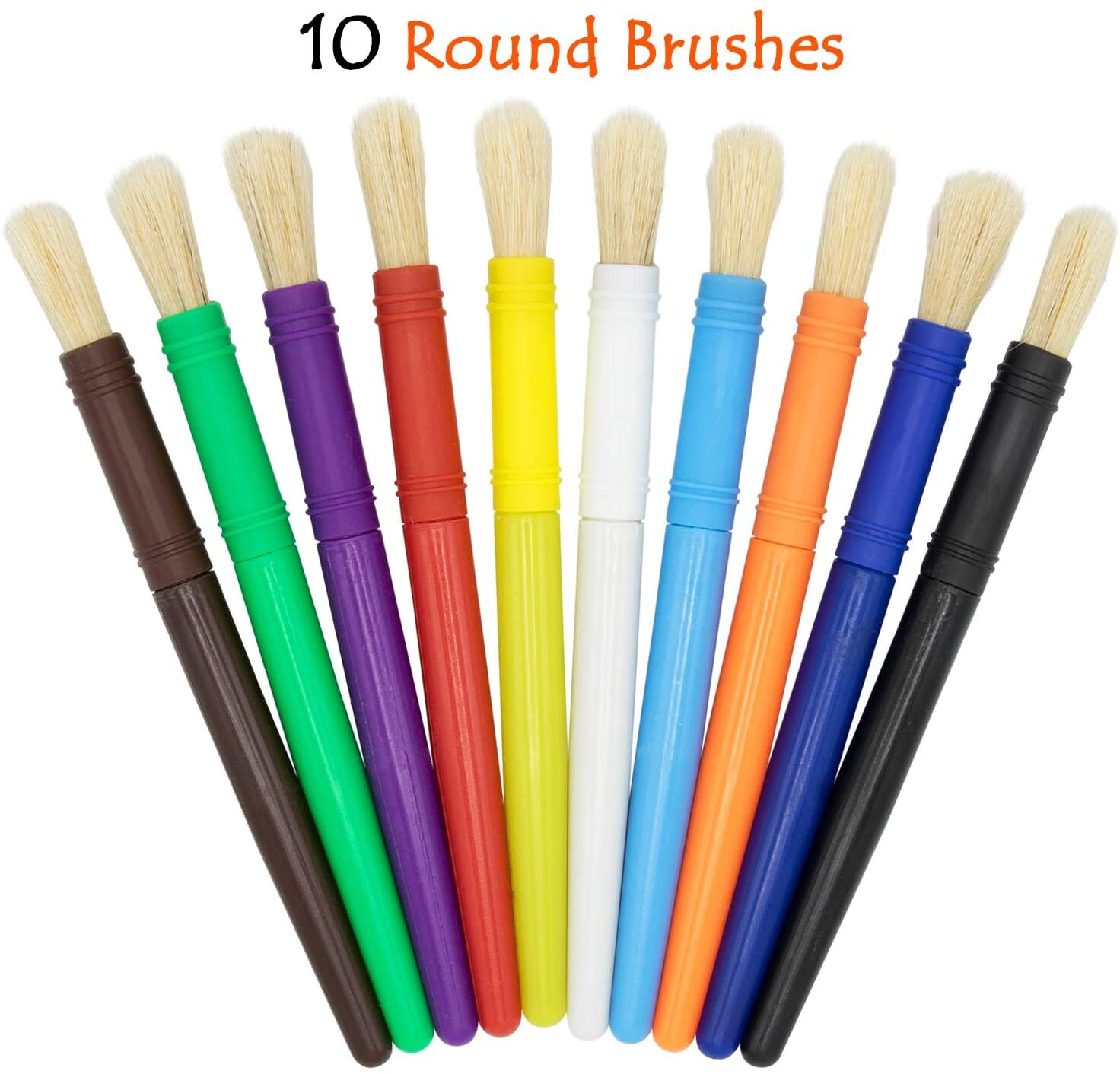 20 High Quality Hog Bristle Paint Brushes 10 Round & 10 Flat - Etsy