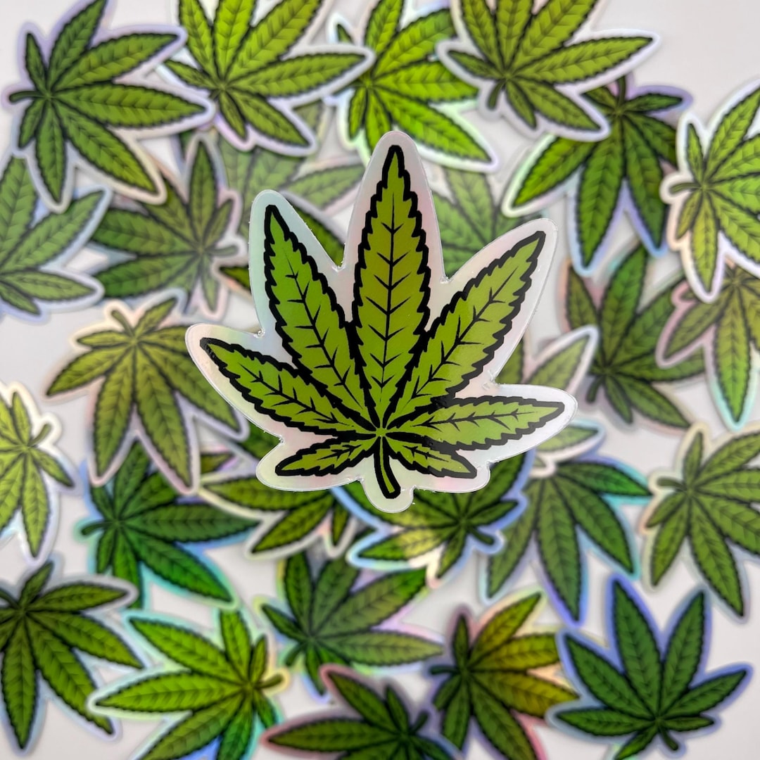 Classic Leaf Holographic Sticker - Etsy