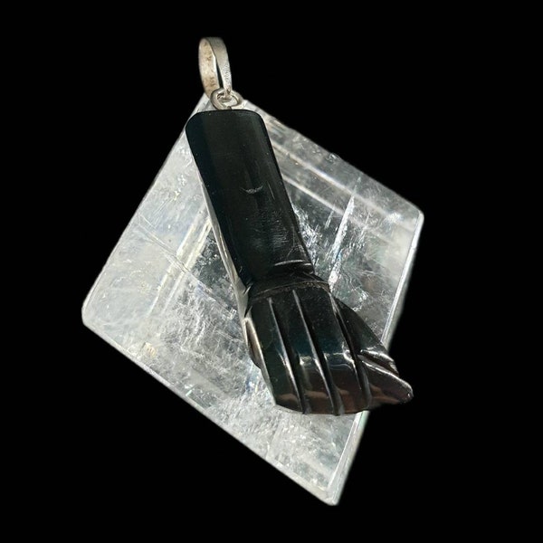 Carved Jet Pendant - Etsy