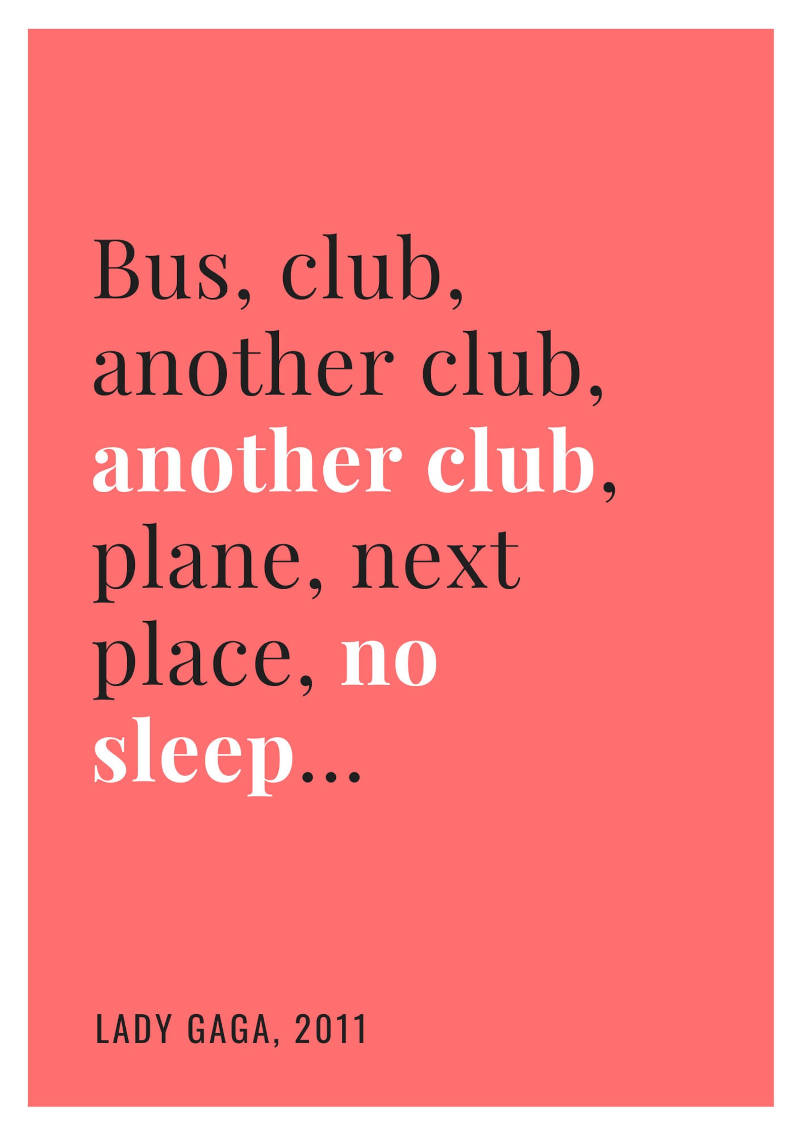 Bus club another club' Lady Gaga quote TikTok Instant | Etsy