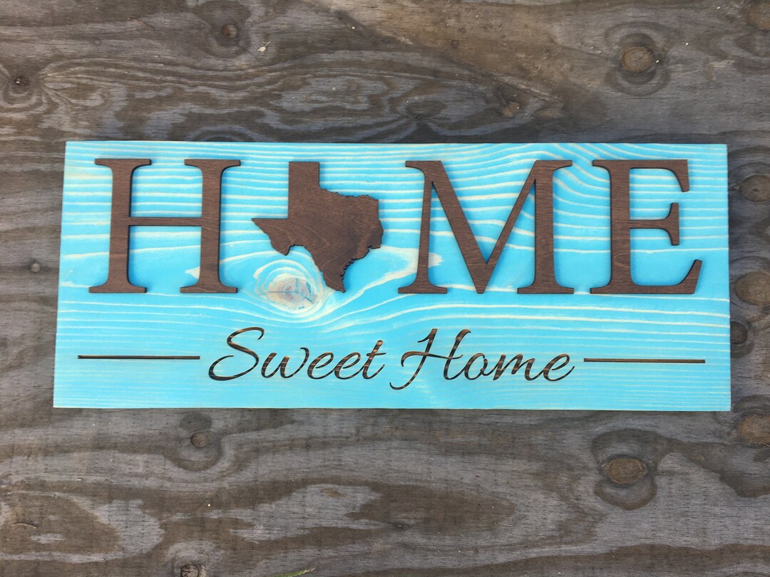 Custom State Home Sign | Custom 3D Home Sweet Home Sign | State Cutout ...