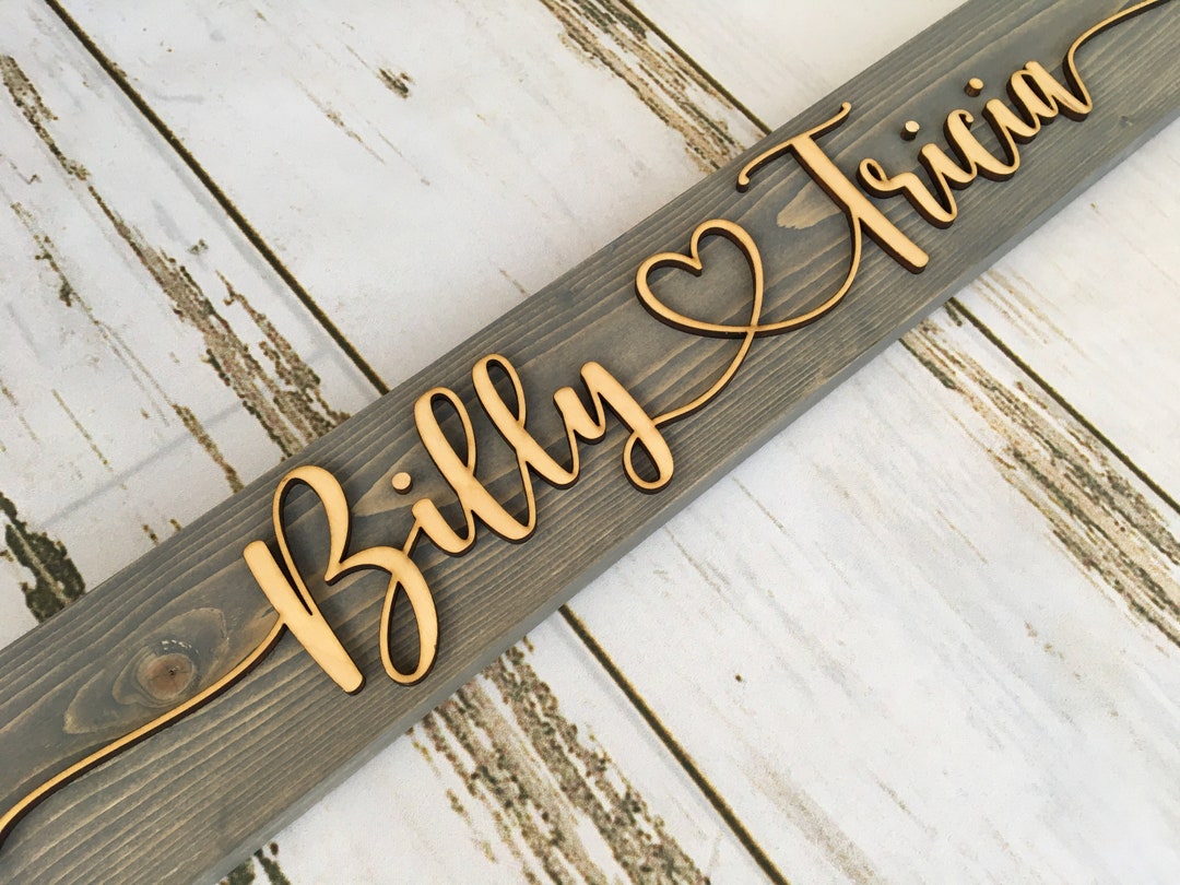 3D Wedding Sign, Name Sign Bridal Shower Gift, Boyfriend Gift ...