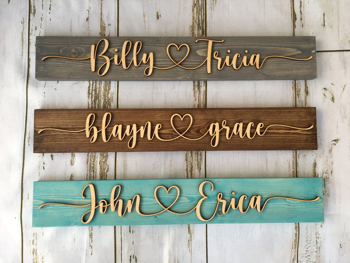 3D Wedding Sign Name Sign Bridal Shower Gift Boyfriend Gift | Etsy